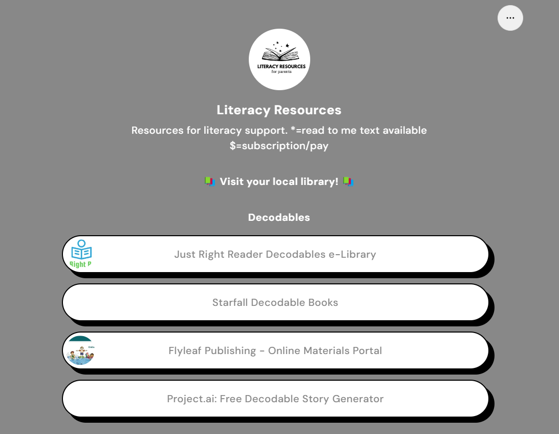 Literacy Page Parent Information - PaFEC