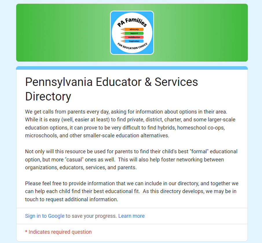 PA Families for Education Choice Homepage - PaFEC